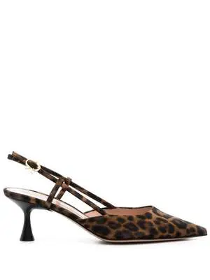 GIANVITO ROSSI Ascent 55mm Leopard-print Slingback Pumps Brown