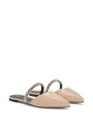 GIUSEPPE ZANOTTI Laurette Leather Mules - Neutrals