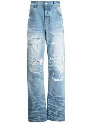 Amiri Distressed Loose-fit Jeans - Blue