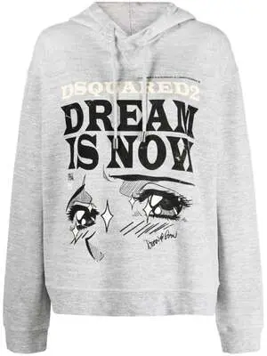 Dsquared2 Logo-print Long-sleeve Hoodie - Grey