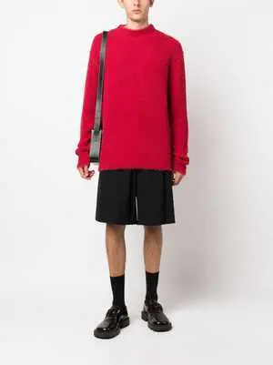 UMA WANG Ribbed Brushed-effect Jumper - Red