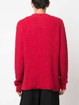 UMA WANG Ribbed Brushed-effect Jumper - Red