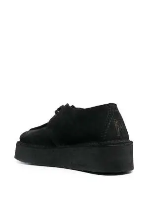 Clarks Platform-sole Leather Sneakers - Black