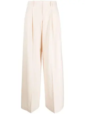 Theory Pleated Palazzo Trousers - Neutrals