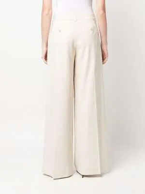 Theory Pleated Palazzo Trousers Bone White