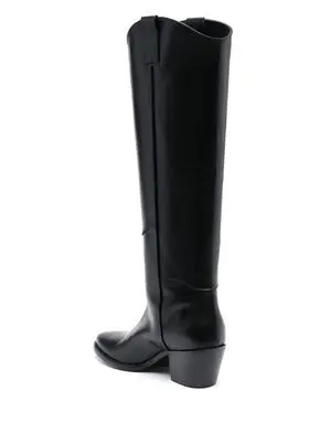 P.a.r.o.s.h 65mm Knee-high Leather Boots - Black