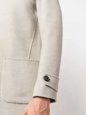 Eleventy Spread-collar Wool Coat - Neutrals