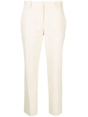 Theory Cropped Wool-blend Trousers - Neutrals