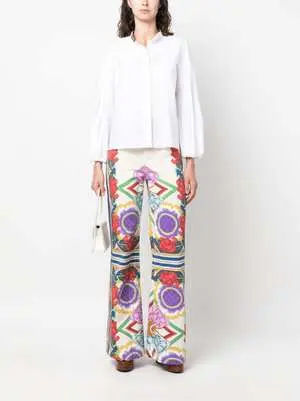 La DoubleJ Liberty-print Flared Jeans