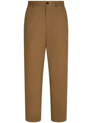 Dolce & Gabbana Straight-leg Cotton Trousers - Brown