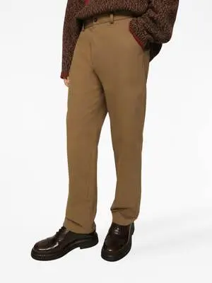 Dolce & Gabbana Straight-leg Cotton Trousers - Brown