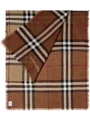 Burberry Check-print Wool-silk Scarf - Neutrals