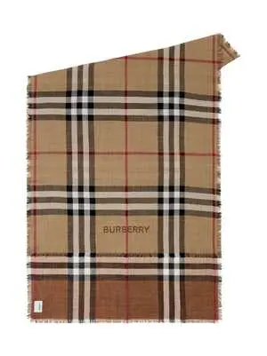 Burberry Check-print Wool-silk Scarf - Neutrals