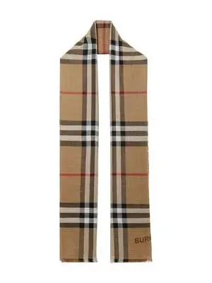 Burberry Check-print Wool-silk Scarf - Neutrals