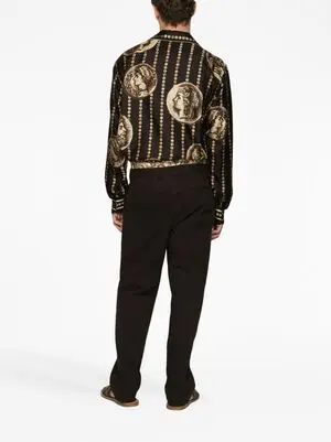 Dolce & Gabbana Front-fastening Straight-leg Trousers - Black