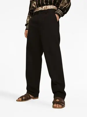 Dolce & Gabbana Front-fastening Straight-leg Trousers - Black
