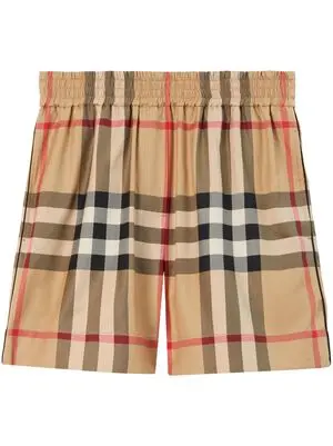 Burberry Check-pattern Cotton Shorts - Neutrals