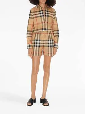 Burberry Check-pattern Cotton Shorts - Neutrals