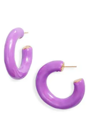 SHYMI Large Enamel Hoop Earrings - Purple