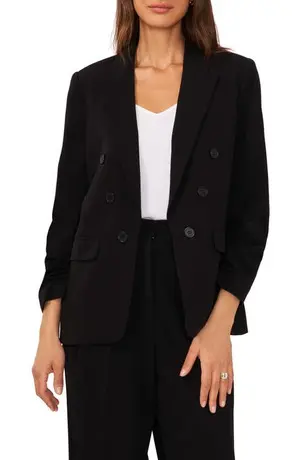 Halogen Scrunch Sleeve Double Breasted Blazer