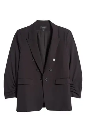 Halogen Scrunch Sleeve Double Breasted Blazer