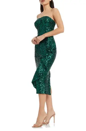 Dress The Population Alexis Sequin Strapless Sheath Dress