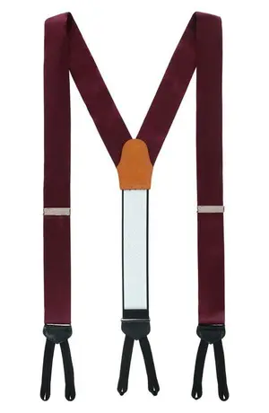 Trafalgar Sutton Silk Suspenders - Burgundy