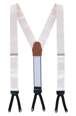 Trafalgar Sutton Silk Suspenders - Ivory