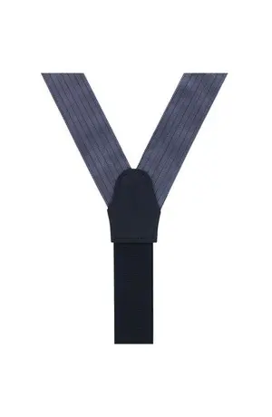 Trafalgar Herringbone Silk Suspenders - Pewter