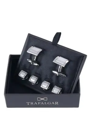 Trafalgar The Plaza Square Cuff Link & Stud Set