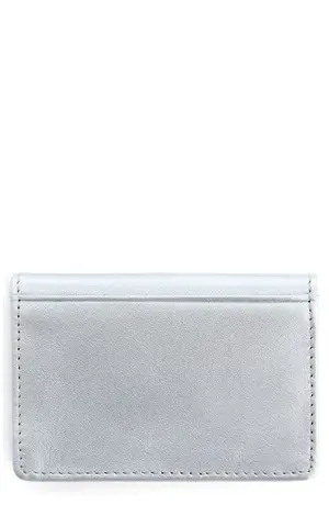 ROYCE NEW YORK Leather Card Case - Silver
