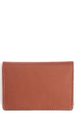 ROYCE NEW YORK Leather Card Case Tan.