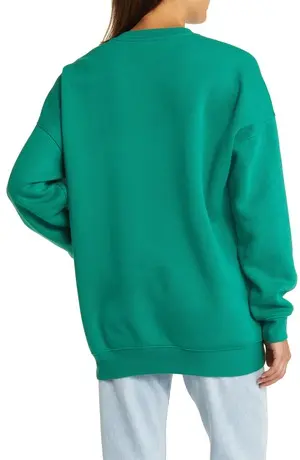 Bp. Oversized Graphic Crewneck Sweatshirt - Green Jade