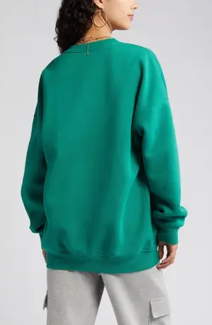 Bp. Oversized Graphic Crewneck Sweatshirt - Green Jade