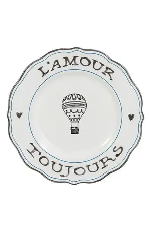 JULISKA Set Of 4 L'amour Toujours Dessert/salad Plates - Whitewash Black