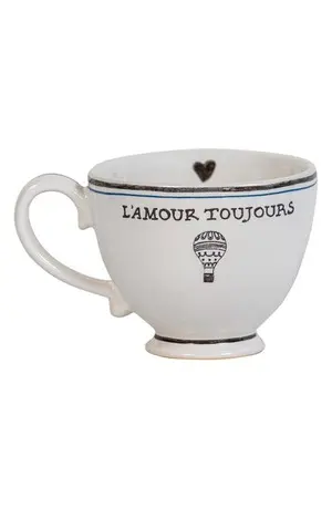 JULISKA L'amour Toujours Breakfast Coffee Cup - Whitewash Black