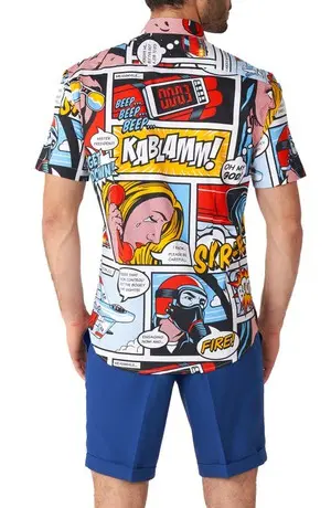 Opposuits Danger Days Stretch Short Sleeve Button-up Shirt