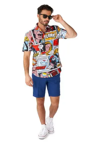 Opposuits Danger Days Stretch Short Sleeve Button-up Shirt