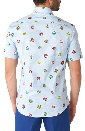 Opposuits Super Mario™ Stretch Short Sleeve Button-up Shirt