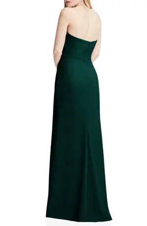 After Six Strapless Crepe Trumpet Gown - Evergreen