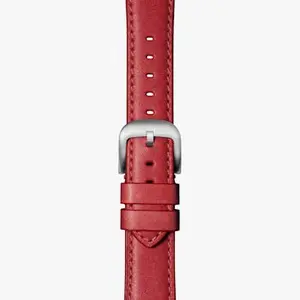 Shinola 38mm Leather Apple Watch Strap - Crimson
