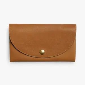 Shinola Birdy Large Snap Wallet In Natural Leather - Tan