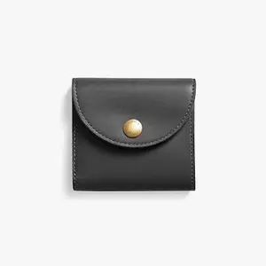 Shinola Birdy Small Snap Wallet Natural Leather - Black