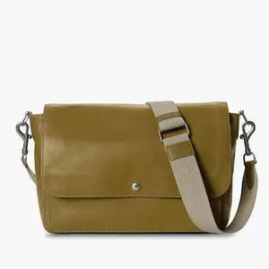 Shinola Shinola Canfield Relaxed Leather Messenger Bag Green
