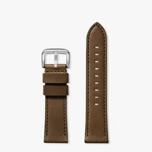 Shinola 24mm Leather Watch Strap With Buckle - Dark Nut Brown