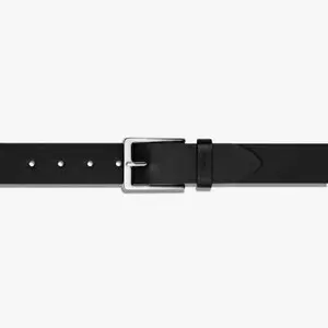 Shinola Leather Belt With Silver Buckle - Black