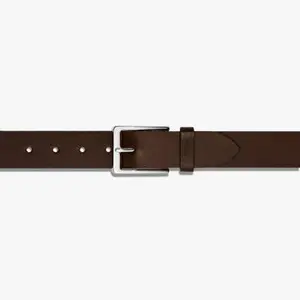 Shinola Leather Belt With Silver Buckle - Brown