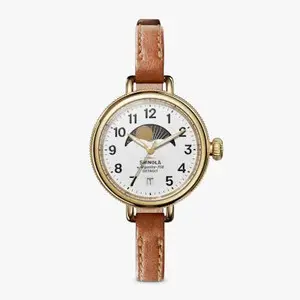 Shinola The Birdy Moon Phase 34mm Watch - White