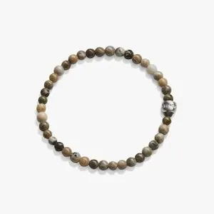 Shinola Petoskey Stone Beaded Bracelet - Silver
