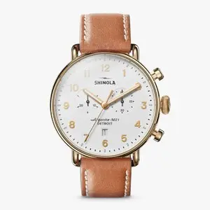 Shinola Chrono Strap Watch - White